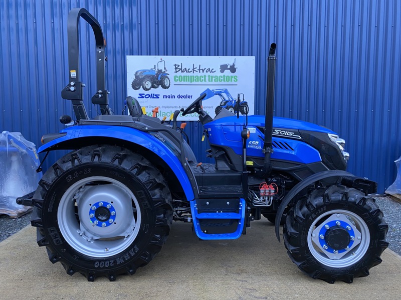 New Solis 50 4WD Compact Tractor on Agricultural Tyres - Blacktrac ...