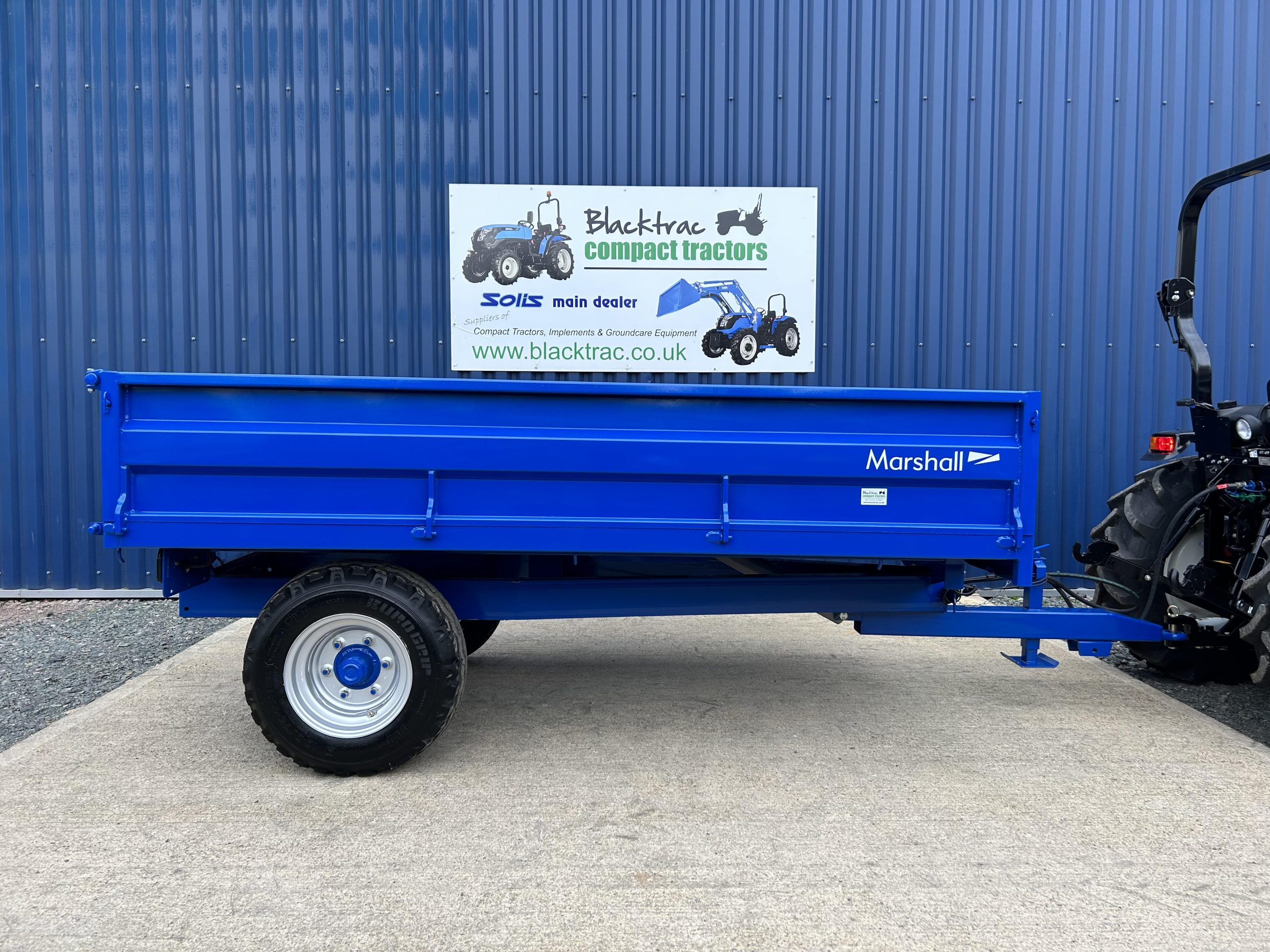 Marshall's 4-Tonne Dropside Tipping Trailer for Compact Tractors