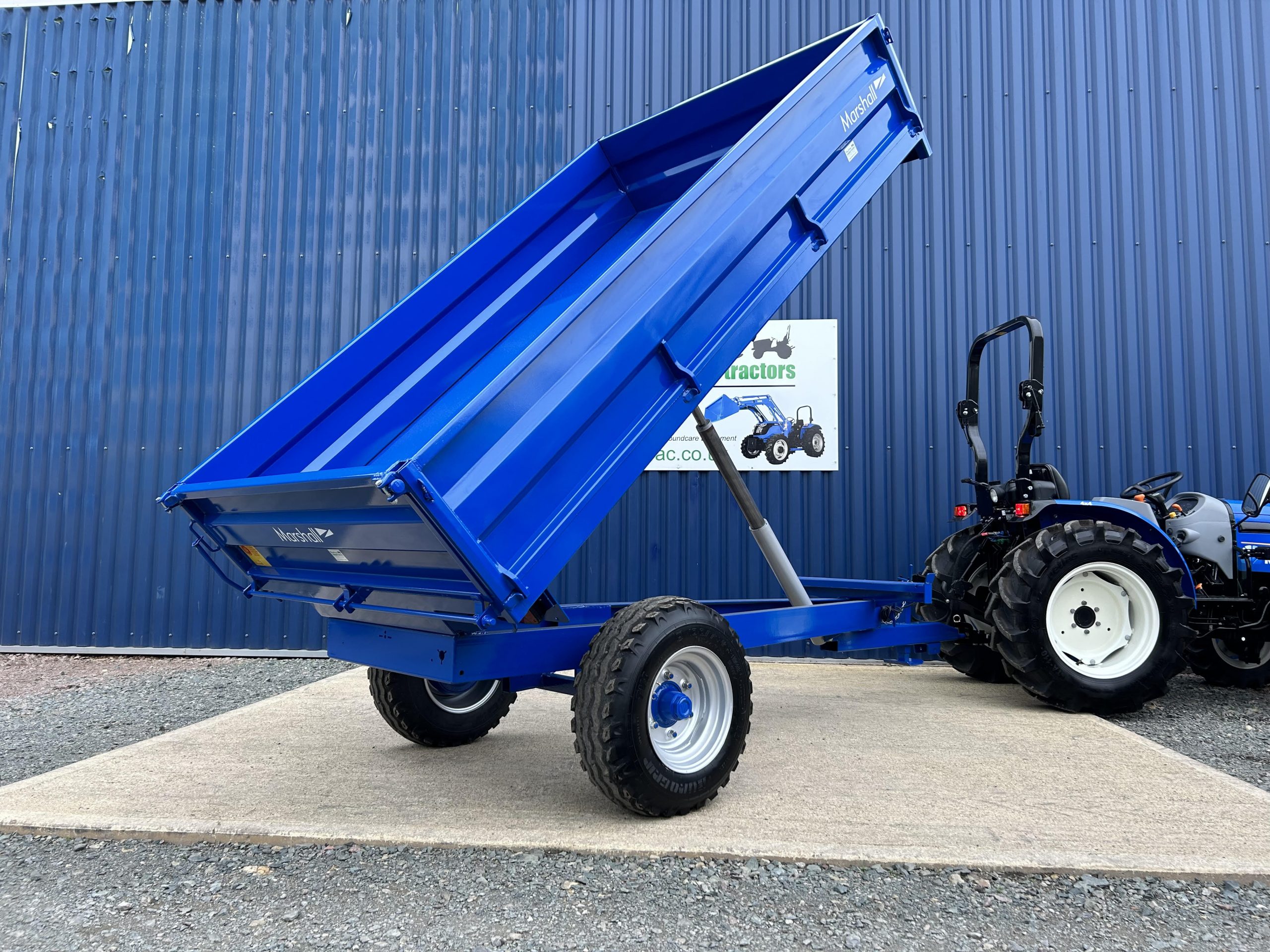 Marshall's 4-Tonne Dropside Tipping Trailer for Compact Tractors