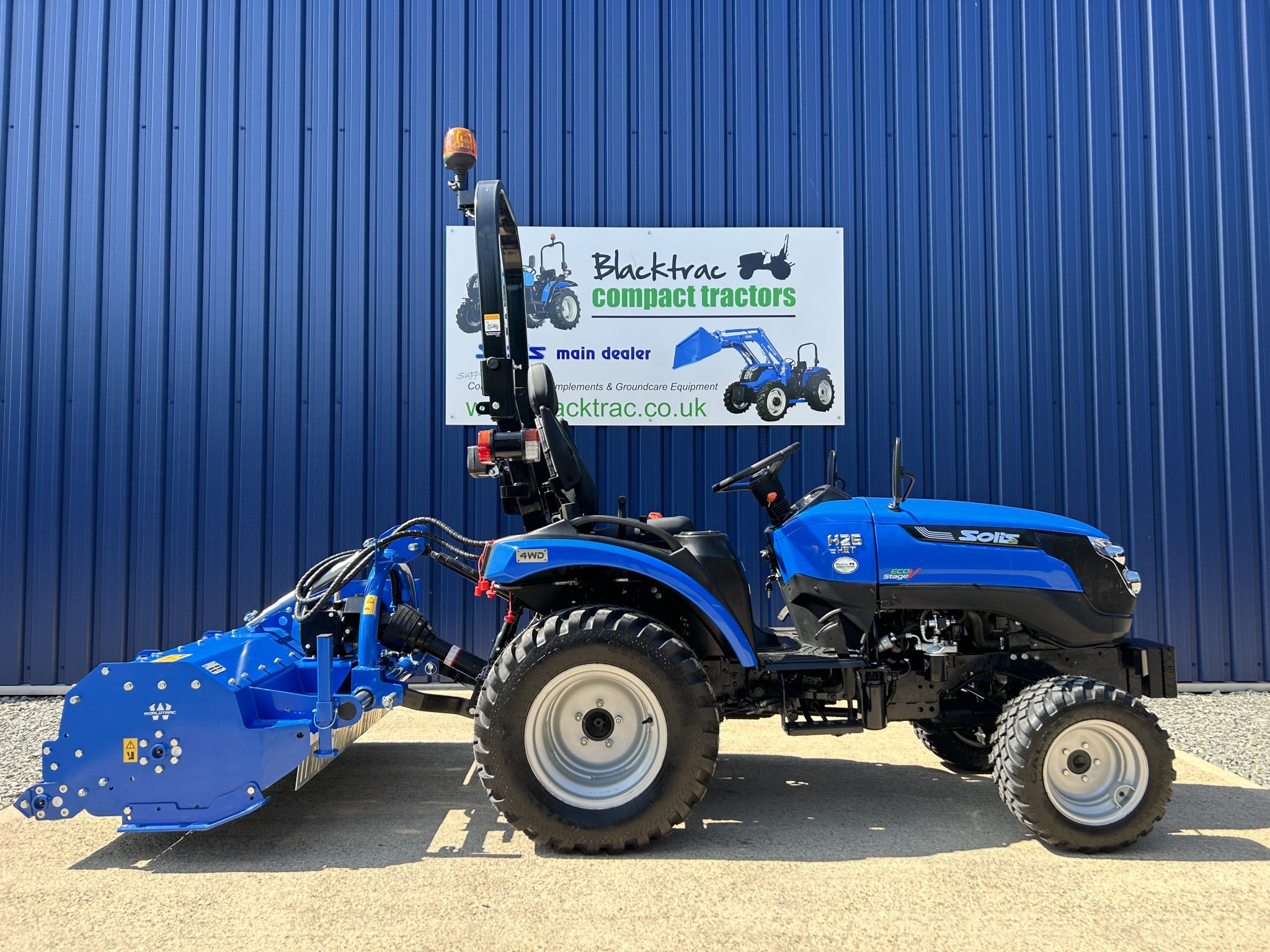 New Solis 26 HST Compact Tractor & Worldtrac 157 Flail Mower